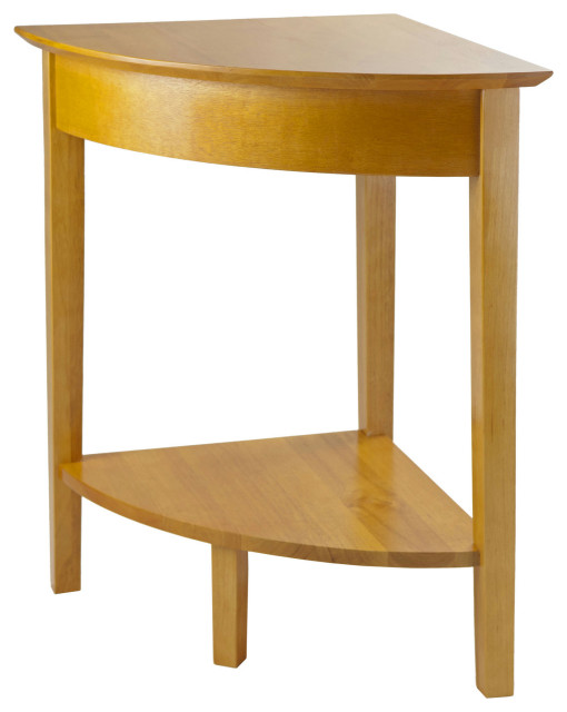 Studio Home Office Corner Table, Honey Pine - Transitional - Side ...