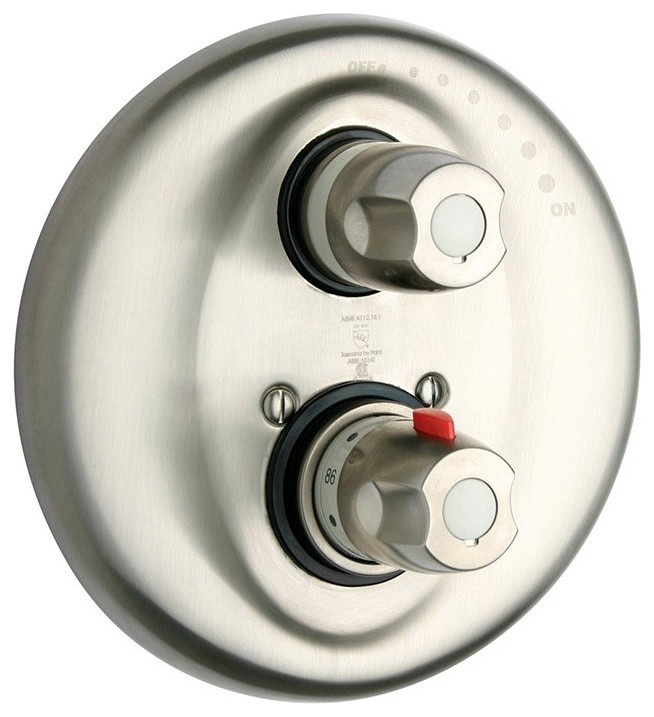 LaToscana Thermostatic Shower Valve, Brushed Nickel - Contemporary ...