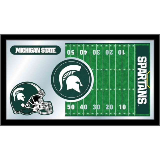 Michigan State 15" x 26" Football Mirror by Holland Bar Stool Company ...