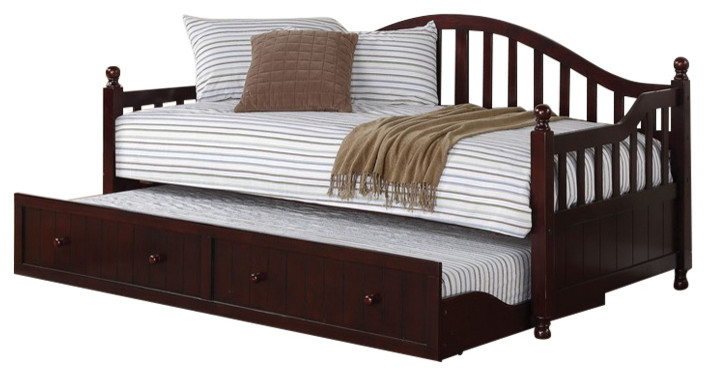 Coaster Daybed With Trundle, Cappuccino - Traditional - Daybeds - by ...