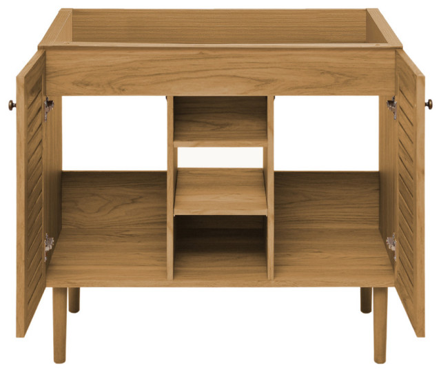 Bron 36" Bathroom Vanity, Oak- Cabinet Only, 35 x 18 - Midcentury ...