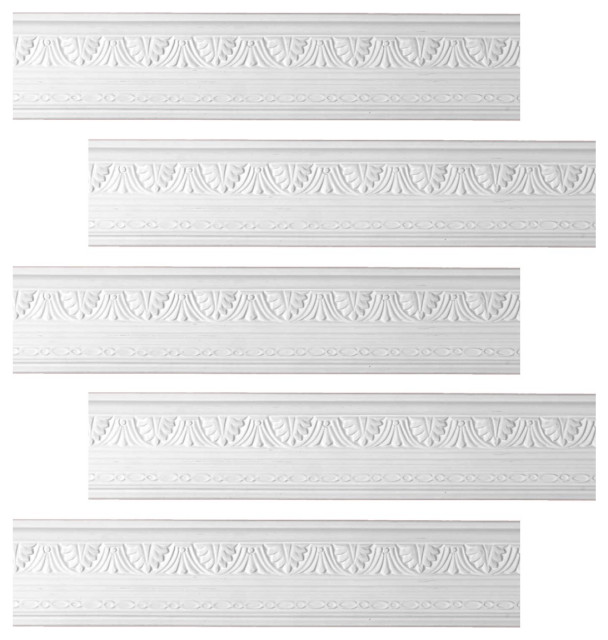 Cornice White Urethane Pearl Ornate Design 5 Pieces Totaling 395 ...