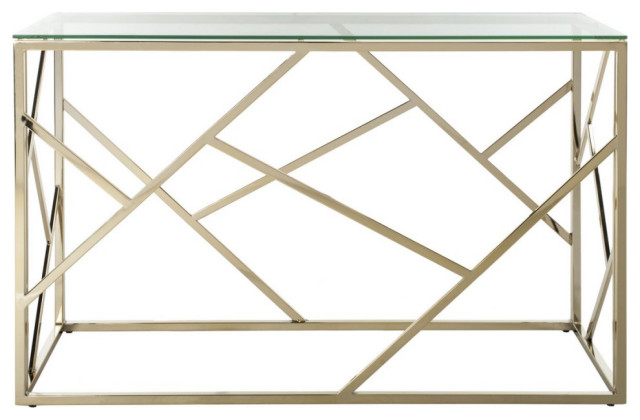Lyric Console Table Clear/ Brass - Contemporary - Console Tables - by ...