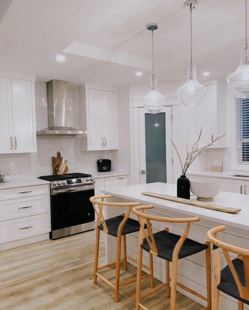 Set of 2 Solid Wood Elbow Counter Stool with Y Back, Woven Black Seat ...