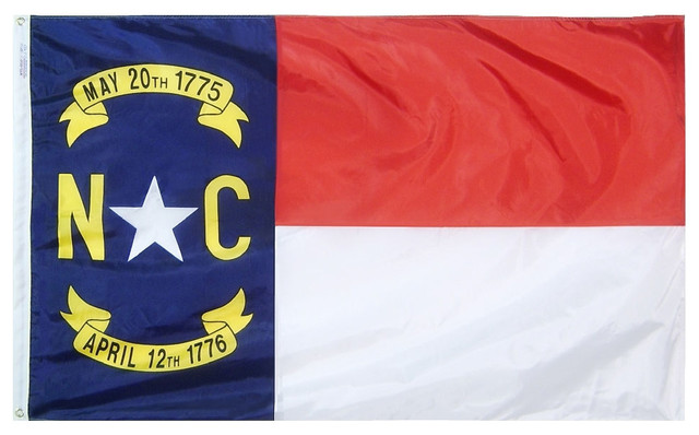 North Carolina, 2'x3' Nylon Flag - Traditional - Flags And Flagpoles ...