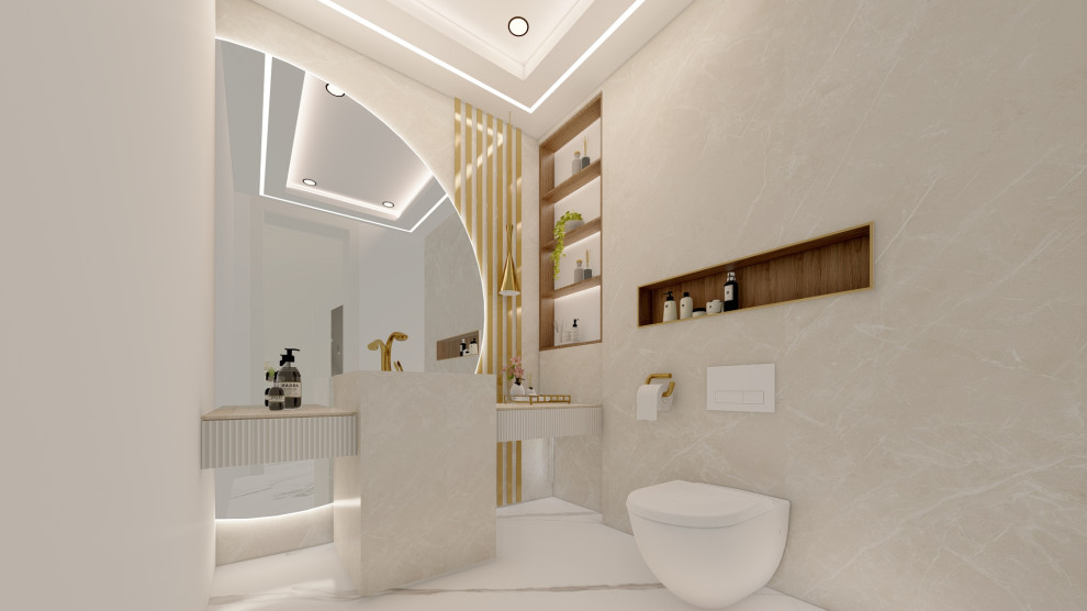 Modern Powder Room Redesign at Hornchurch - Modern - Powder Room ...