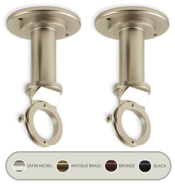 1" Industrial Pipe Wall/Ceiling Single Bracket, Set of 2 - Transitional ...