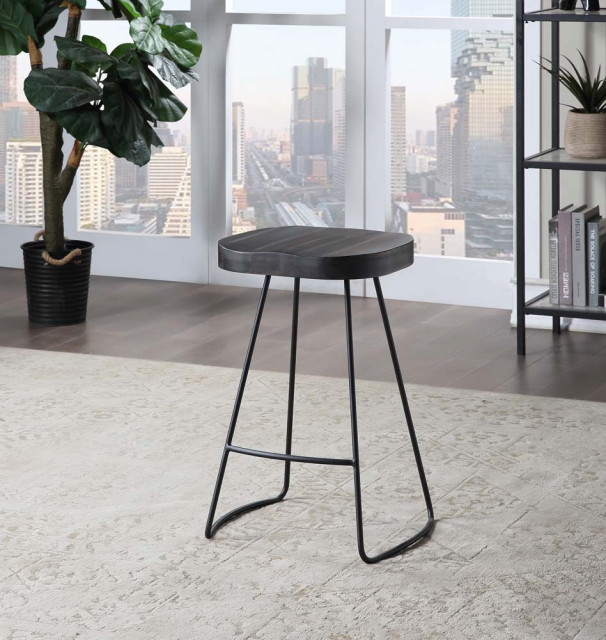 Canyon Ridge Brown Vintage Swivel Stool - Industrial - Bar Stools And ...