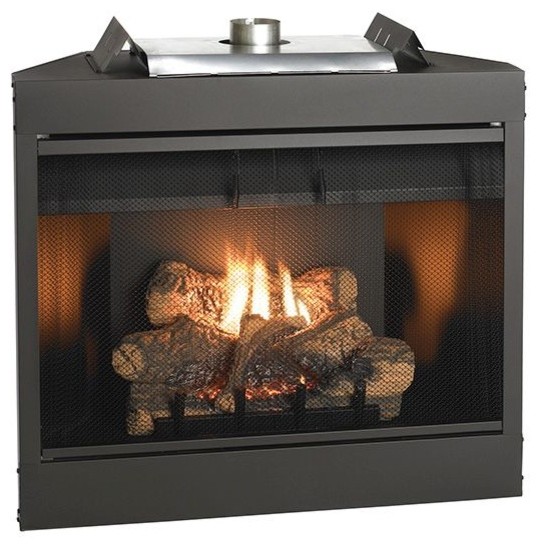 Keystone Series 34" Deluxe B-Vent IP Flush Face Fireplace - NG, 34 ...