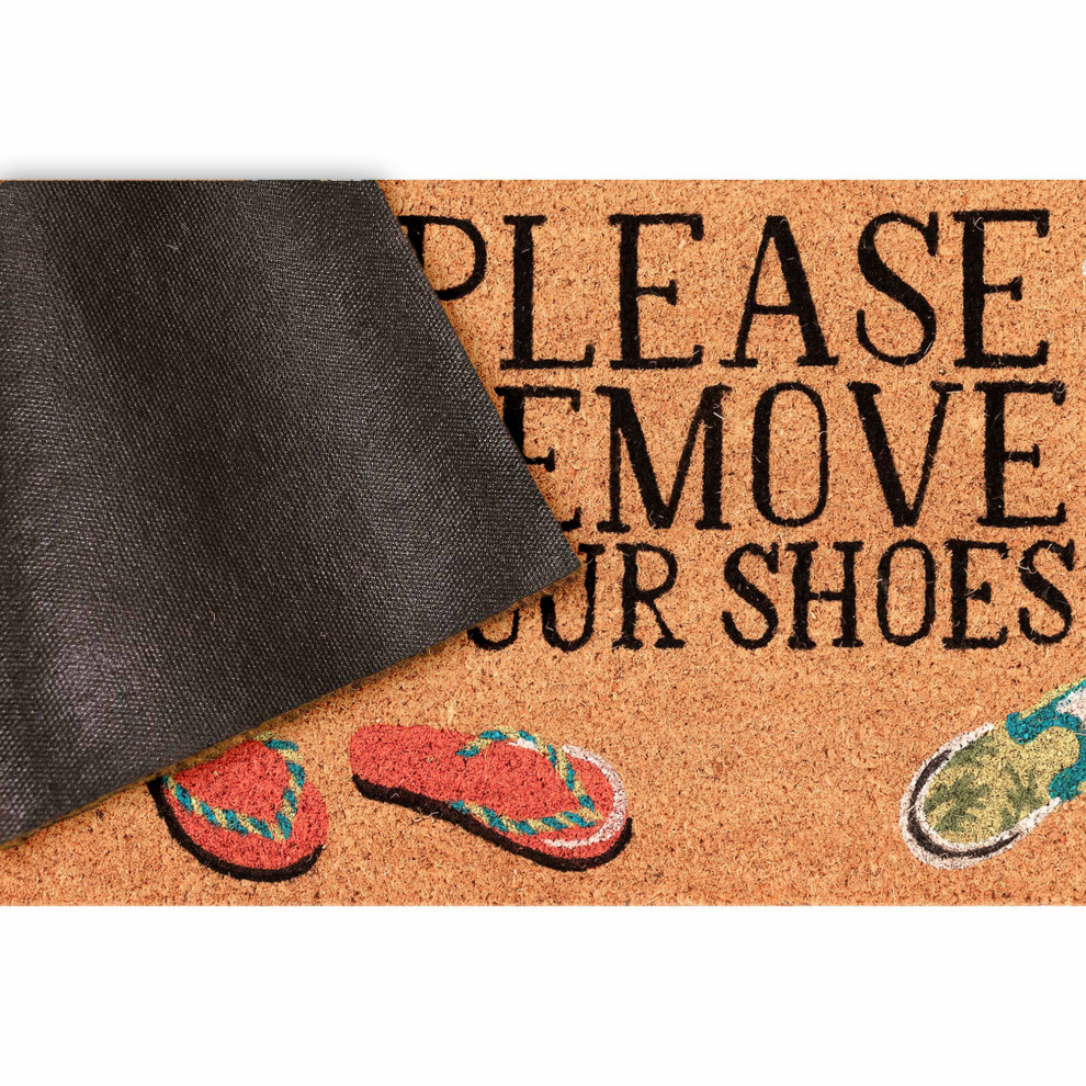 Natura Please Remove Your Shoes Outdoor Mat Natural 2'x3', 2'x3 ...