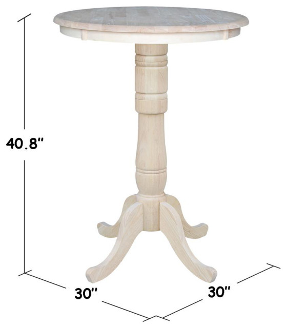 Round Top Pedestal Table - Traditional - Indoor Pub And Bistro Tables ...