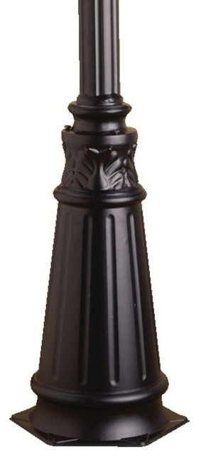 72 Inch Outdoor Post - Aluminum Post Decorative Base-Black Finish ...
