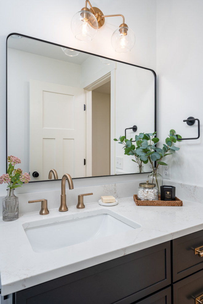 Black & White with Gold All Over - Bathroom - Grand Rapids - by Delight In Designs | Houzz