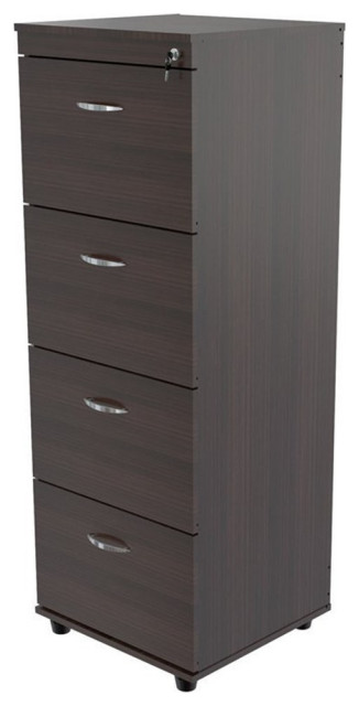 Inval America Uffici 4-Drawer Espresso File Cabinet - Transitional ...