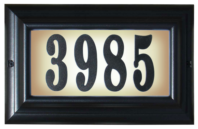 Edgewood Large "Do It Yourself Kit" Lighted Address Plaque, Black Frame ...