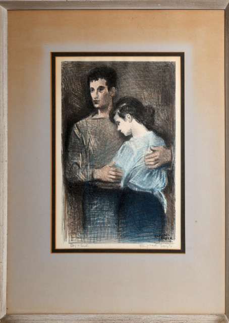 Boy and Girl, Raphael Soyer, 11x9.5 - Contemporary - Paintings - by ...