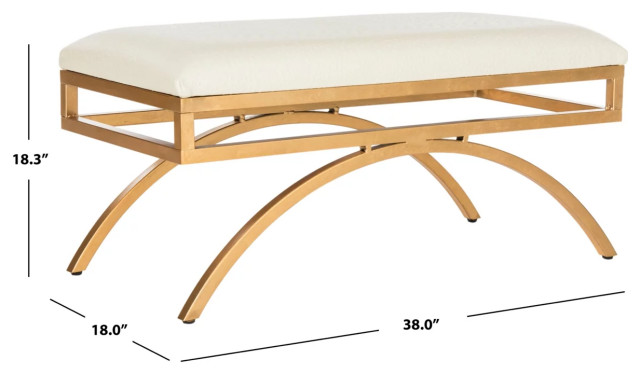 Moon Arc Modern Glam Bench, Unique Design with Gold Arched Legs ...