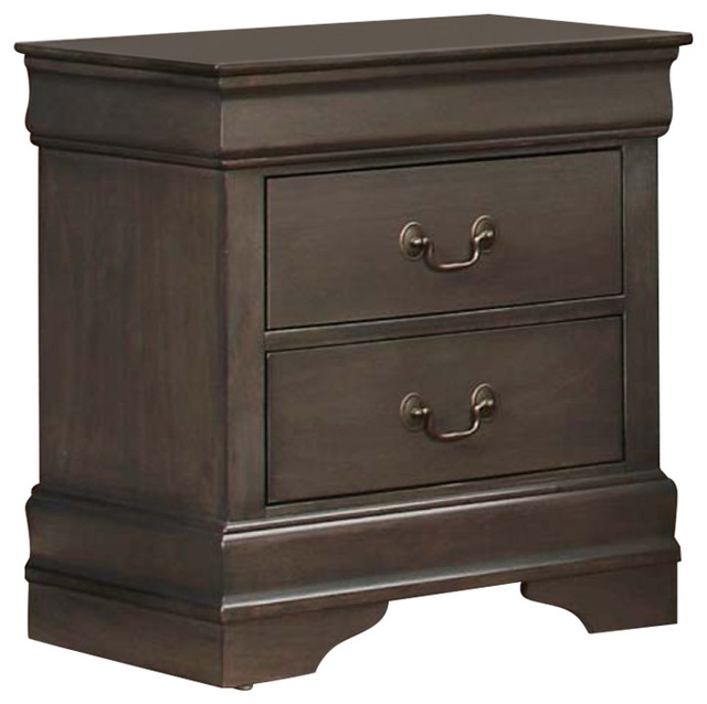 Wooden Solid Gray Night stand, Stained Gray - Traditional - Nightstands ...