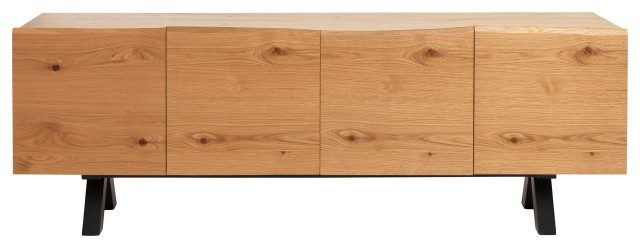 Rustic Wavy Edge 3-Section Sideboard - Industrial - Buffets And ...