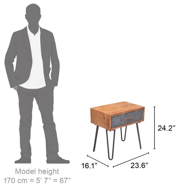 Country Farm Accent Side End Table Console, Antique Style, Galvanized ...