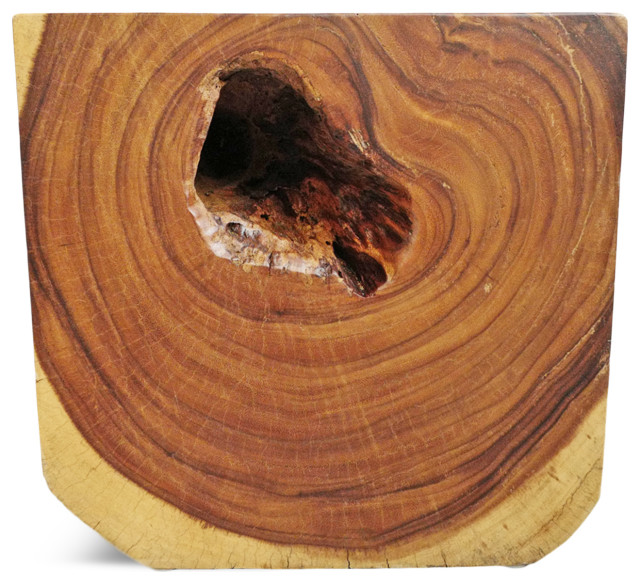 Monkey Pod Block Side Table - Rustic - Side Tables And End Tables - by ...