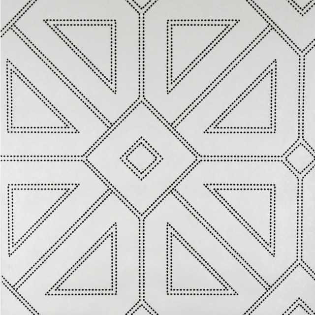 Voltaire Off-White Geometric Wallpaper Sample - Contemporary ...