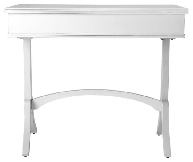 Transitional White Desk With Drawer - Transitional - Desks And Hutches ...