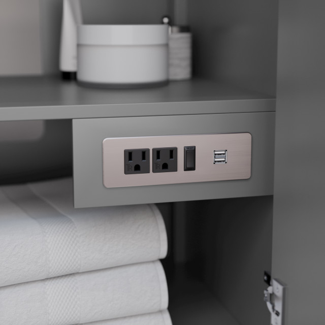 Icon 66" Double Vanity, Dark Gray, Top, Square Matte Black Trim, 58 ...