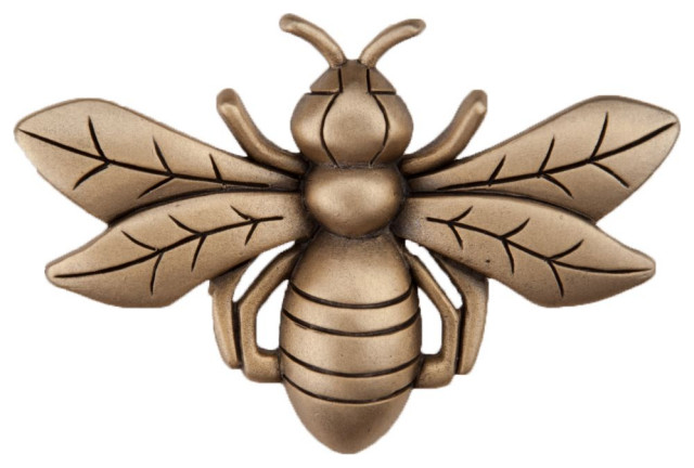 Bee Cabinet Knob, Museum Gold - Farmhouse - Cabinet And Drawer Knobs ...