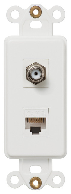 1-Coax, 1-Data Jack Rocker Wall Plate Insert - Switch Plates And Outlet ...