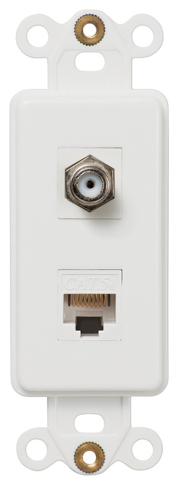 1-Coax, 1-Data Jack Rocker Wall Plate Insert - Switch Plates And Outlet ...