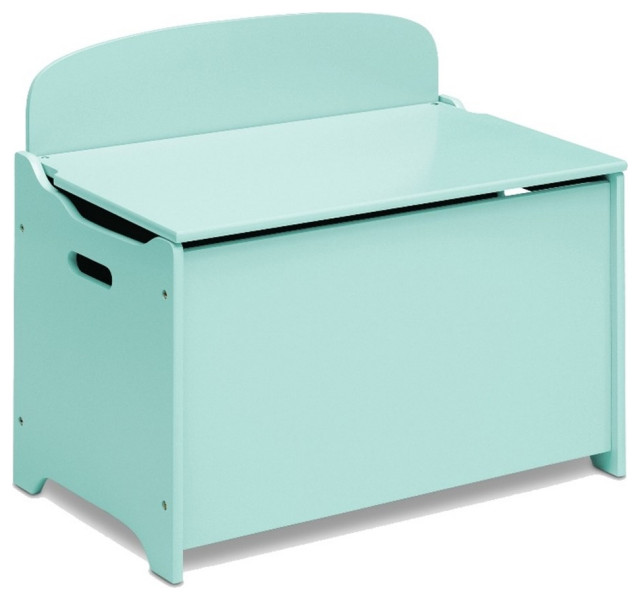 Delta Children Generic Engineered Wood Deluxe Toy Box in Mint Green ...