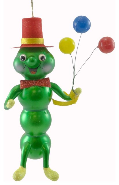 De Carlini Caterpillar With Balls Glass Ornament Bug Balloons A5681, 6 ...