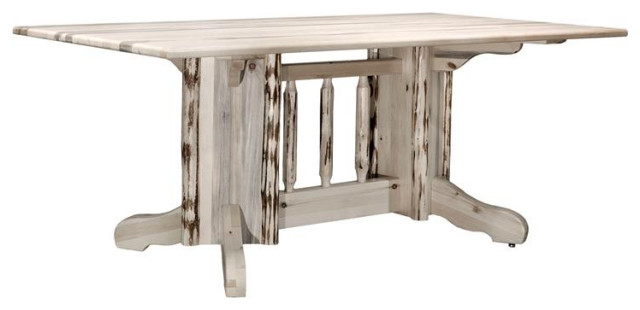 Montana Woodworks Transitional Wood Double Pedestal Dining Table in ...