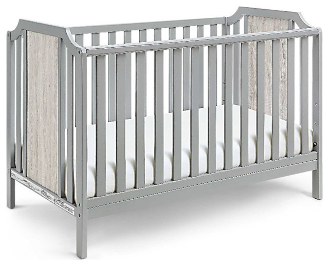 Suite Bebe Brees Contemporary Wood Island Crib in Gray/Graystone ...