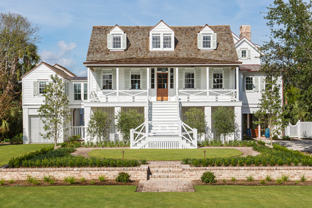 Classic Island Beach Cottage Exterior Elevated - Beach Style - Exterior ...