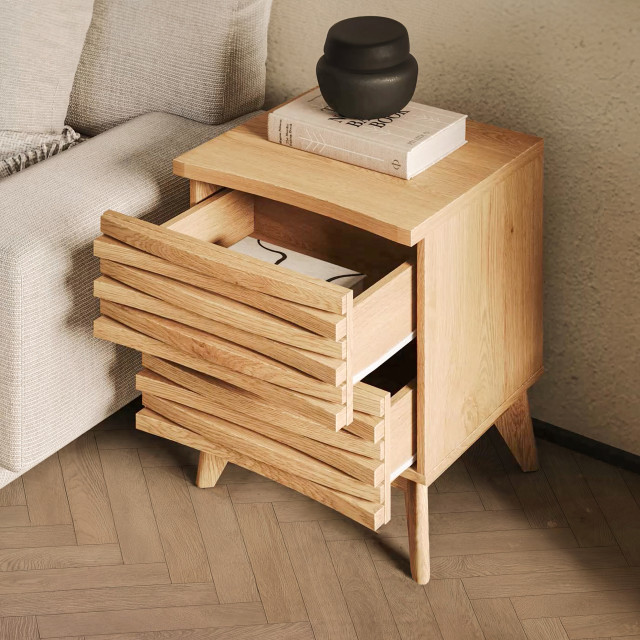 Zappa Nightstand, Oak - Midcentury - Nightstands And Bedside Tables ...