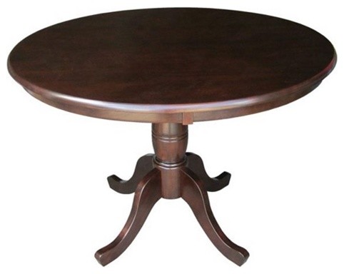 Round 36-inch Solid Wood Kitchen Dining Table - Traditional - Dining ...