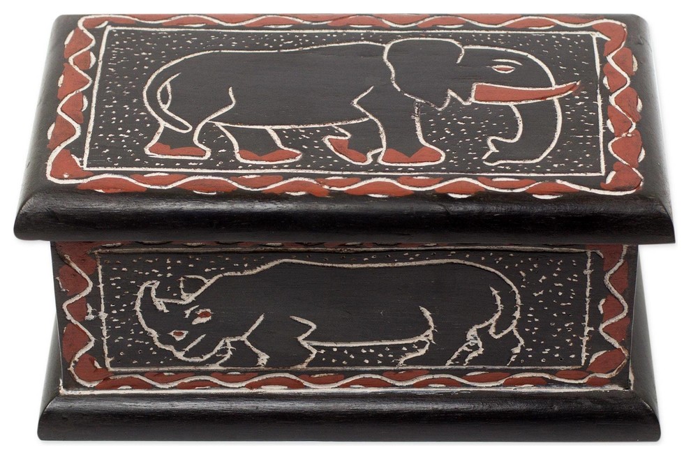 Wildlife of Africa Wood Box - Tropical - Decorative Boxes - by NOVICA ...