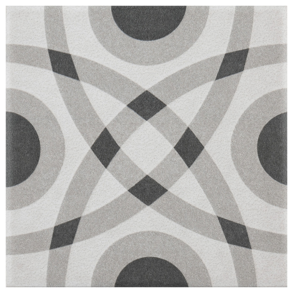 Twenties Circle Mini Ceramic Floor and Wall Tile, Sample - Contemporary ...