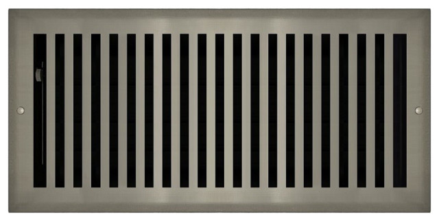 Brushed Nickel Contemporary Plated Steel Floor Register, 6"x12 ...