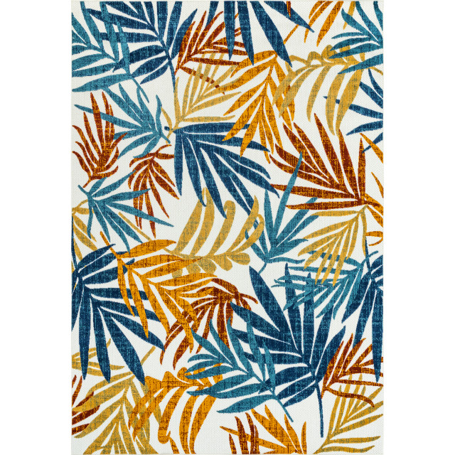 nuLOOM Flor Multi Tropical Leaves Indoor/Outdoor Area Rug, 4'x6 ...