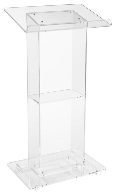 Oklahoma Sound® Clear Acrylic Lectern with Shelf - Scandinavian - Area ...