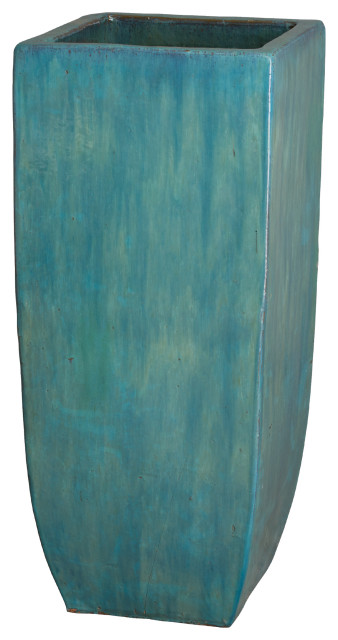 39" Square Tall Planter - Contemporary - Outdoor Pots And Planters - by ...