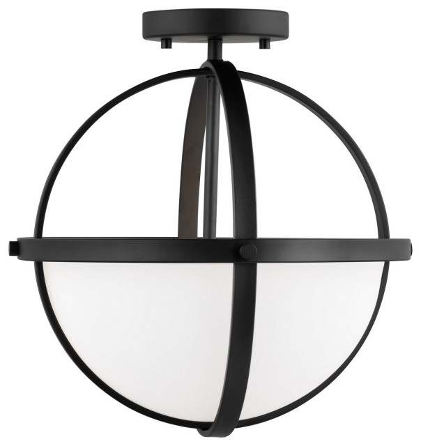 Alturas 2-Light Semi-Flush Convertible Pendant, Midnight Black ...