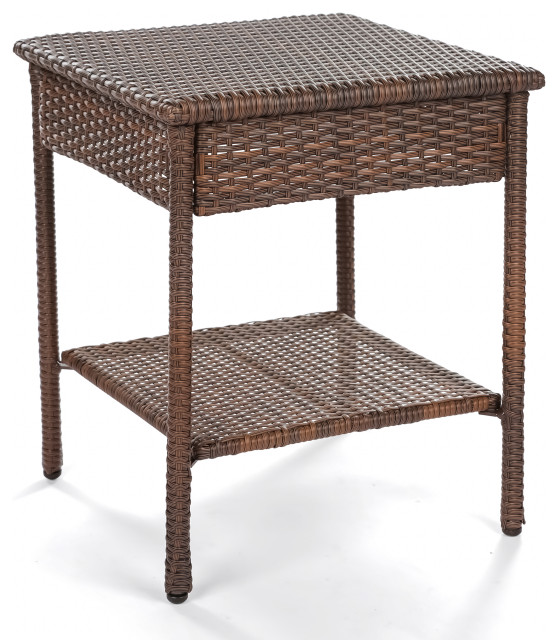 Galleon Collection Outdoor Garden Patio End Table - Tropical - Outdoor ...