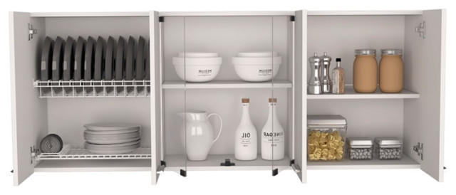 Home Square 2-Piece Set with Wood Kitchen Island and Superior 150 Wall ...