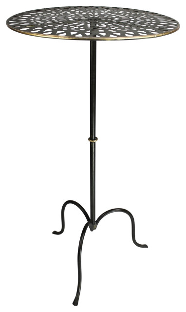 Gold Metal Patterned End Table - Traditional - Side Tables And End ...