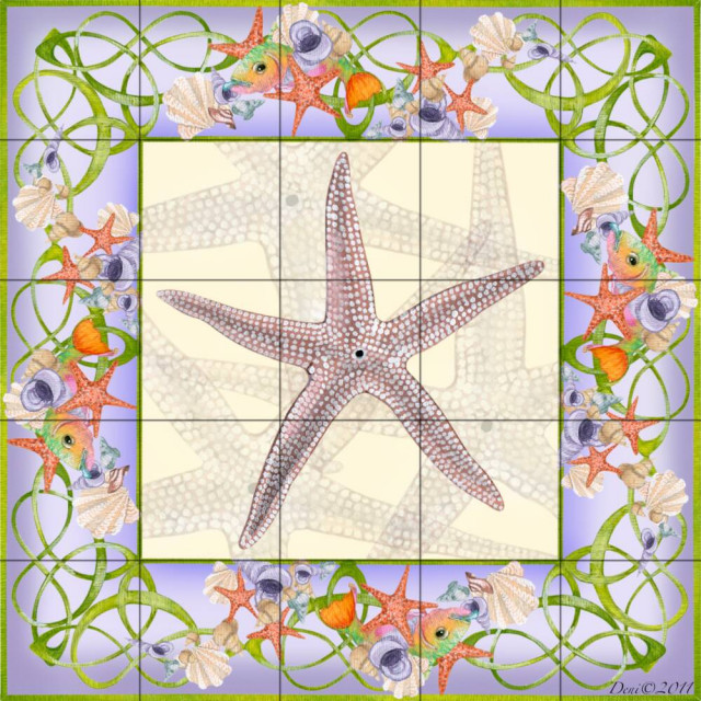 Tile Mural Kitchen Backsplash Seashell Square 9 by Denise Freeman, 30 ...