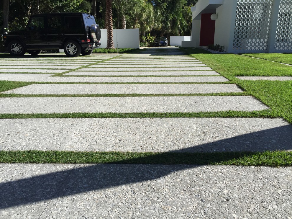 Shell concrete driveway - Landscape - Tampa - by Mod-Zen Construction ...